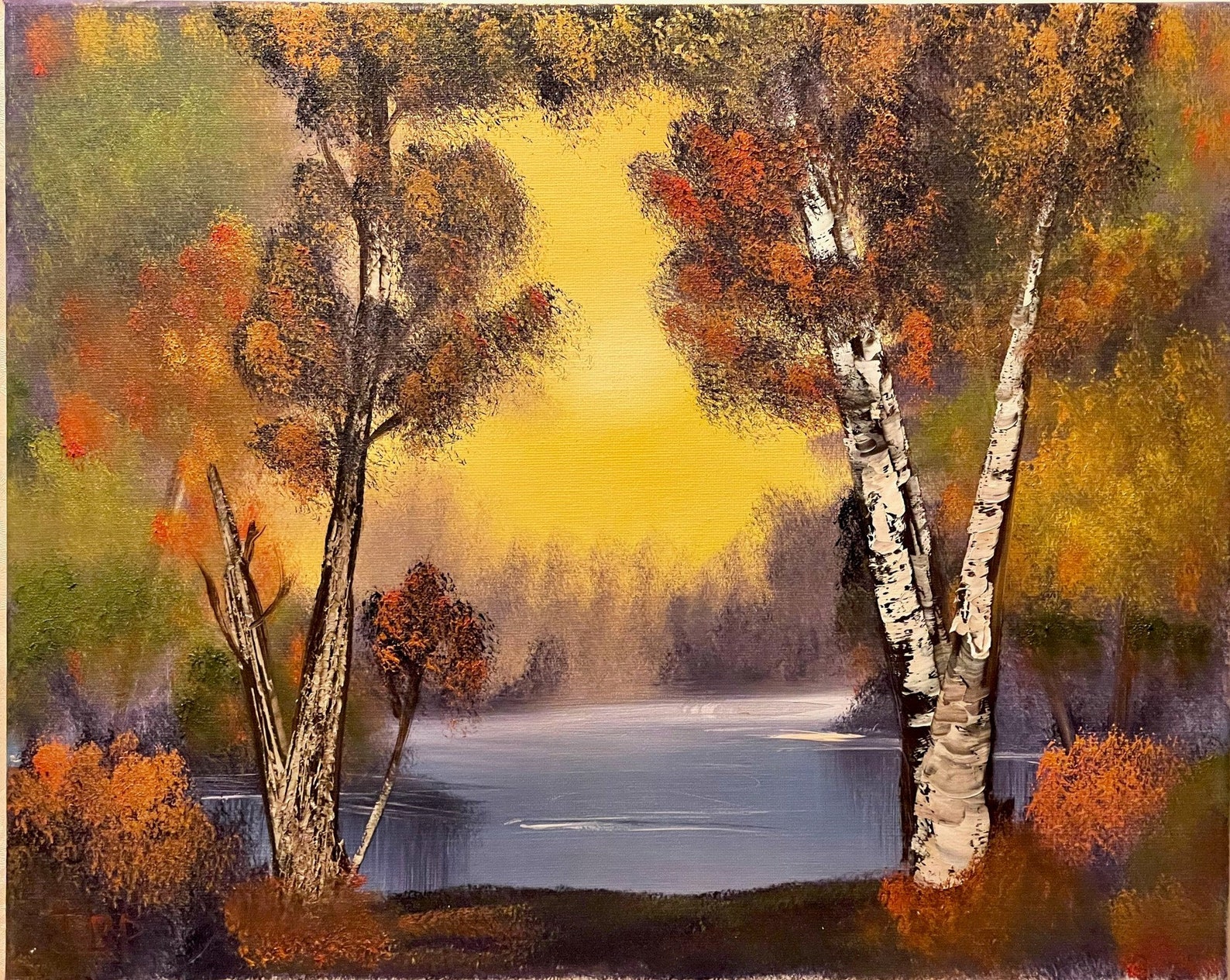 Original Oil Painting - Landscape - Inspired by Bob Ross - Canvas ...