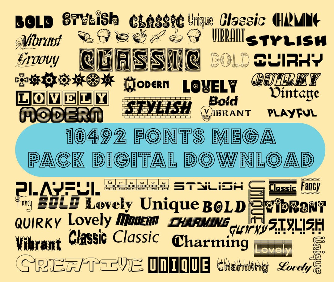 10492 Fonts Mega Collection: TTF Typeface Bundle (digital Download) - Etsy