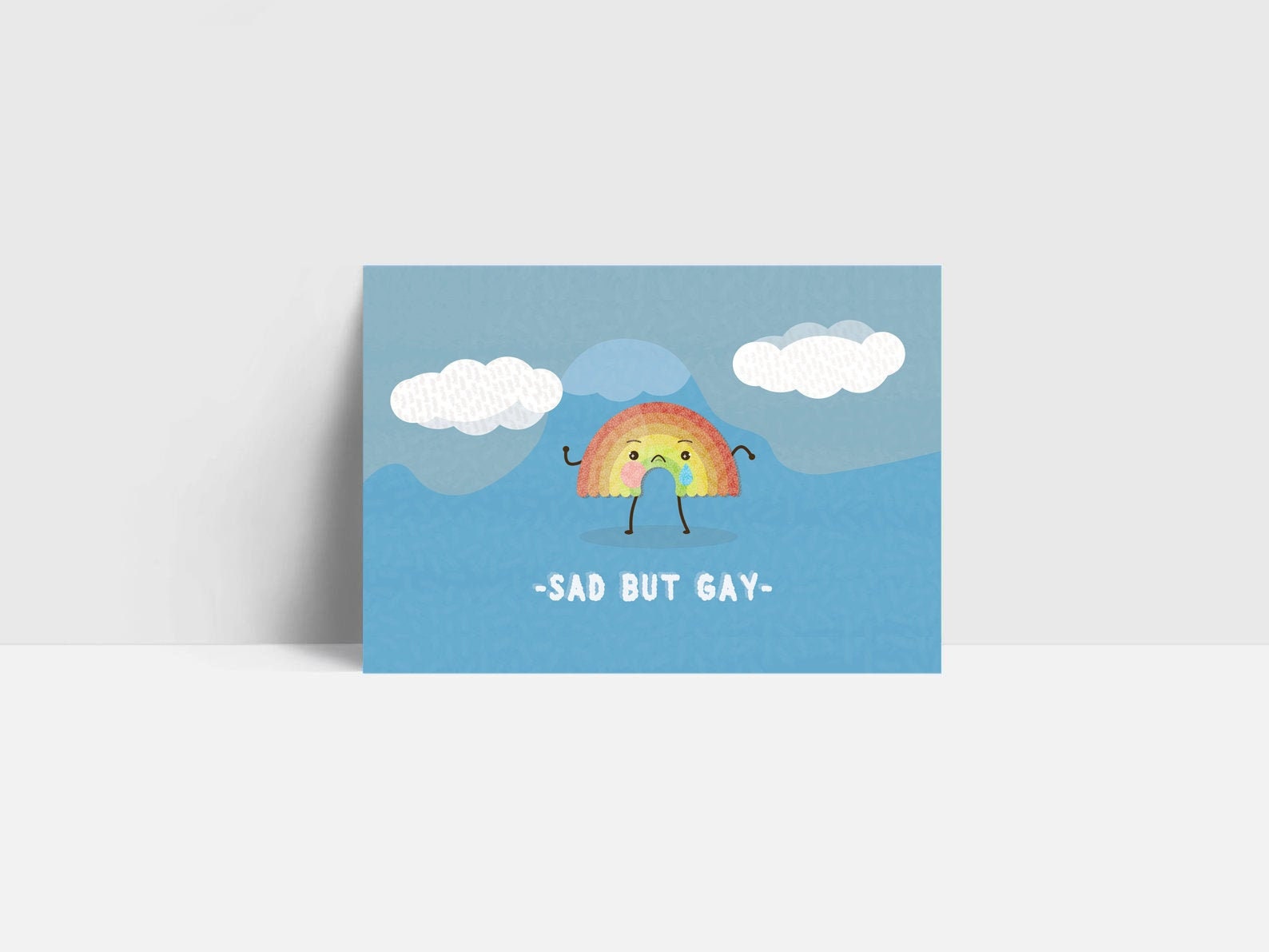 Sad but Gay Postcard Matte Lgbt-themed Card Gay Pride - Etsy