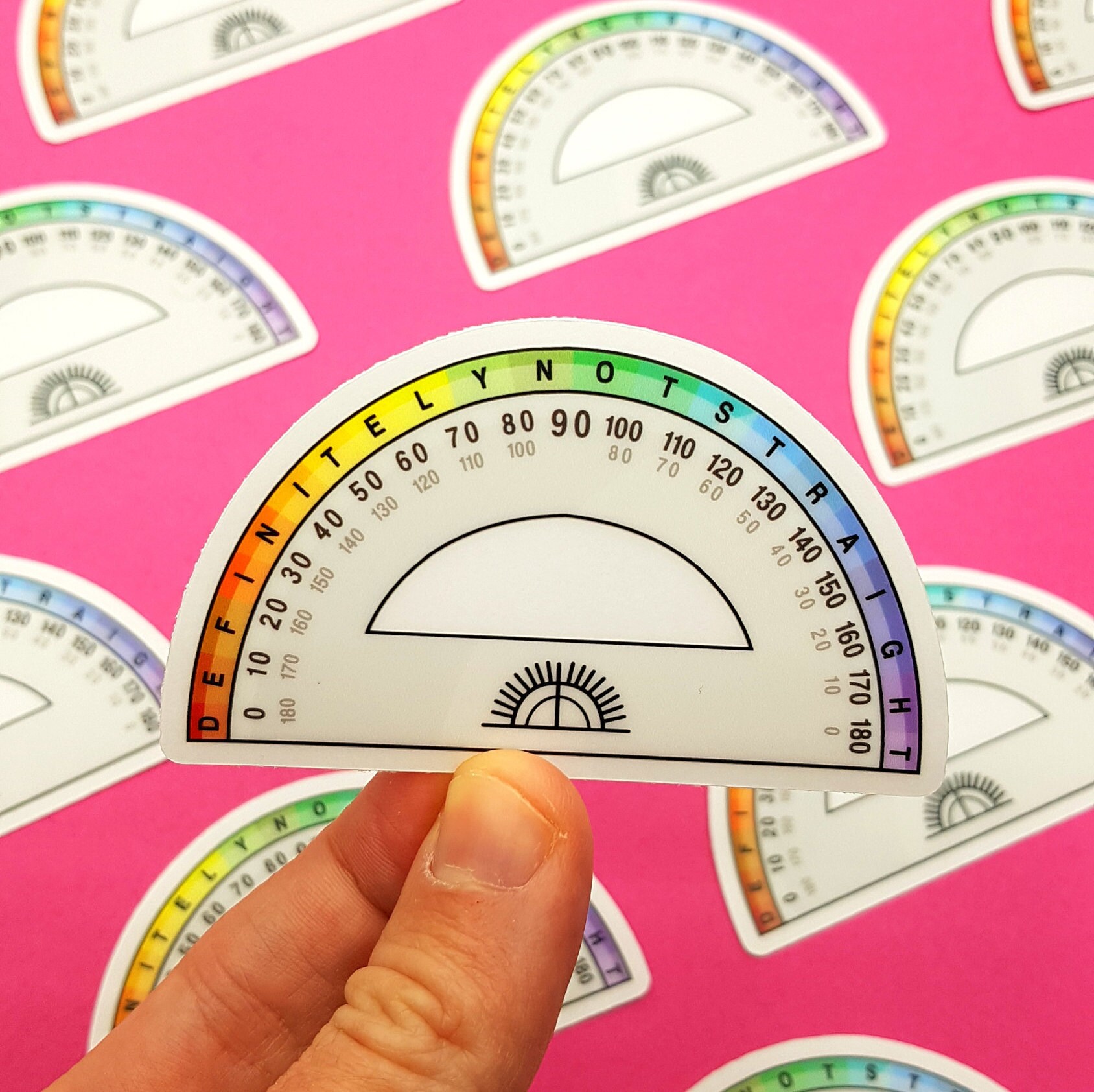Definitely not Straight Protractor Pride Sticker Gay | Etsy