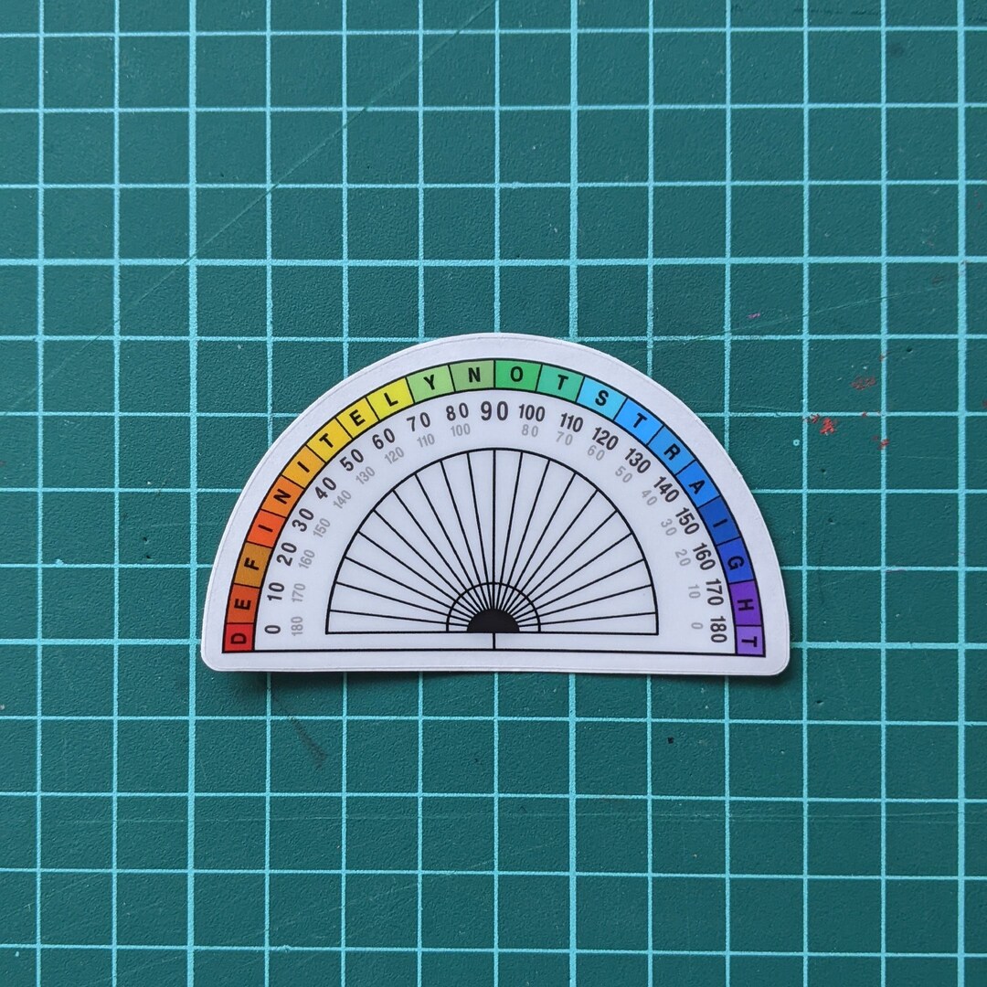Definitely Not Straight Protractor Pride Sticker - Weatherproof Vinyl ...