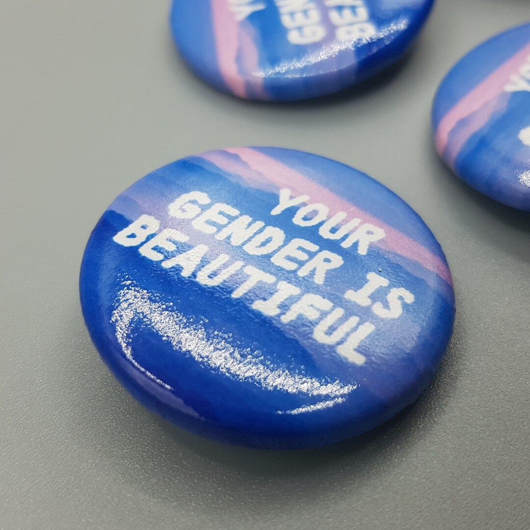 Your Gender is Beautiful Queer Buttons LGBTQ PRIDE Non-binary ...