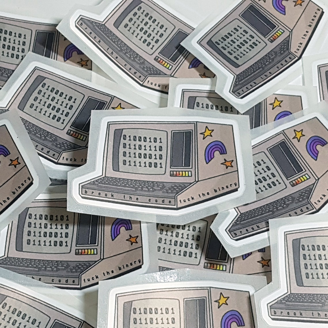 Nonbinary Code Sticker Break the Code Fuck the Binary LGBT - Etsy