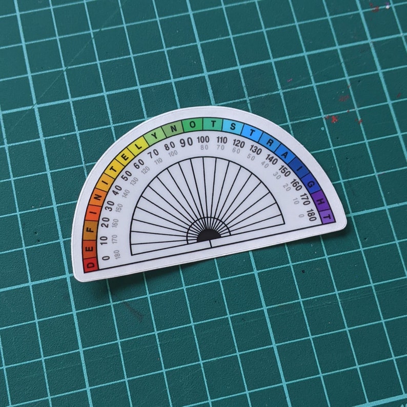Definitely Not Straight Protractor Pride Sticker Gay - Etsy