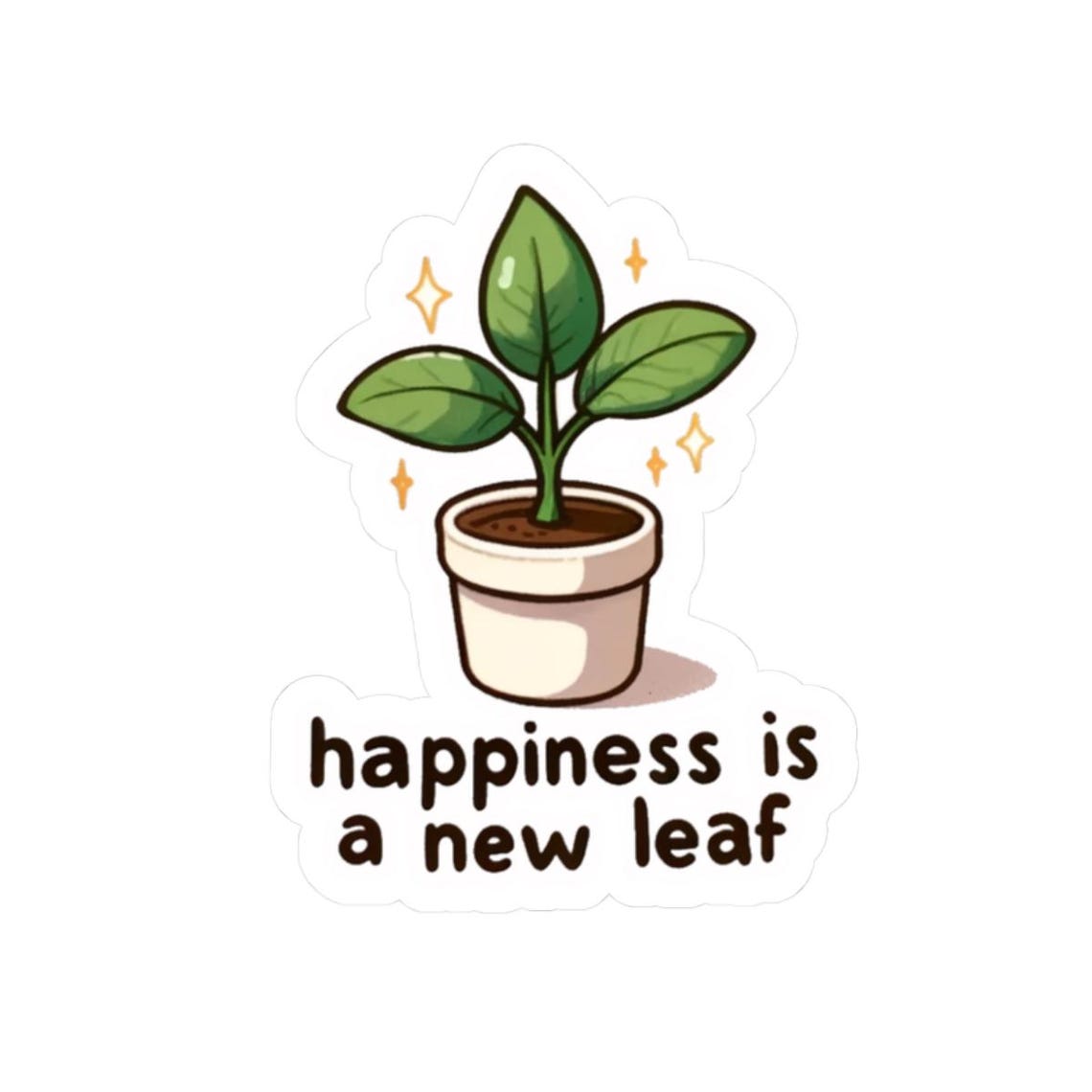 New Leaf Plant Sticker | Positive Affirmation Vinyl Decal - Etsy