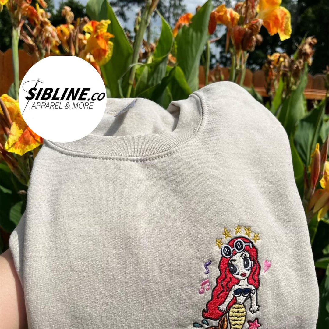 Embroidered KG Mermaid Crewneck Hoodie| Baddie Bichota Siren - Etsy
