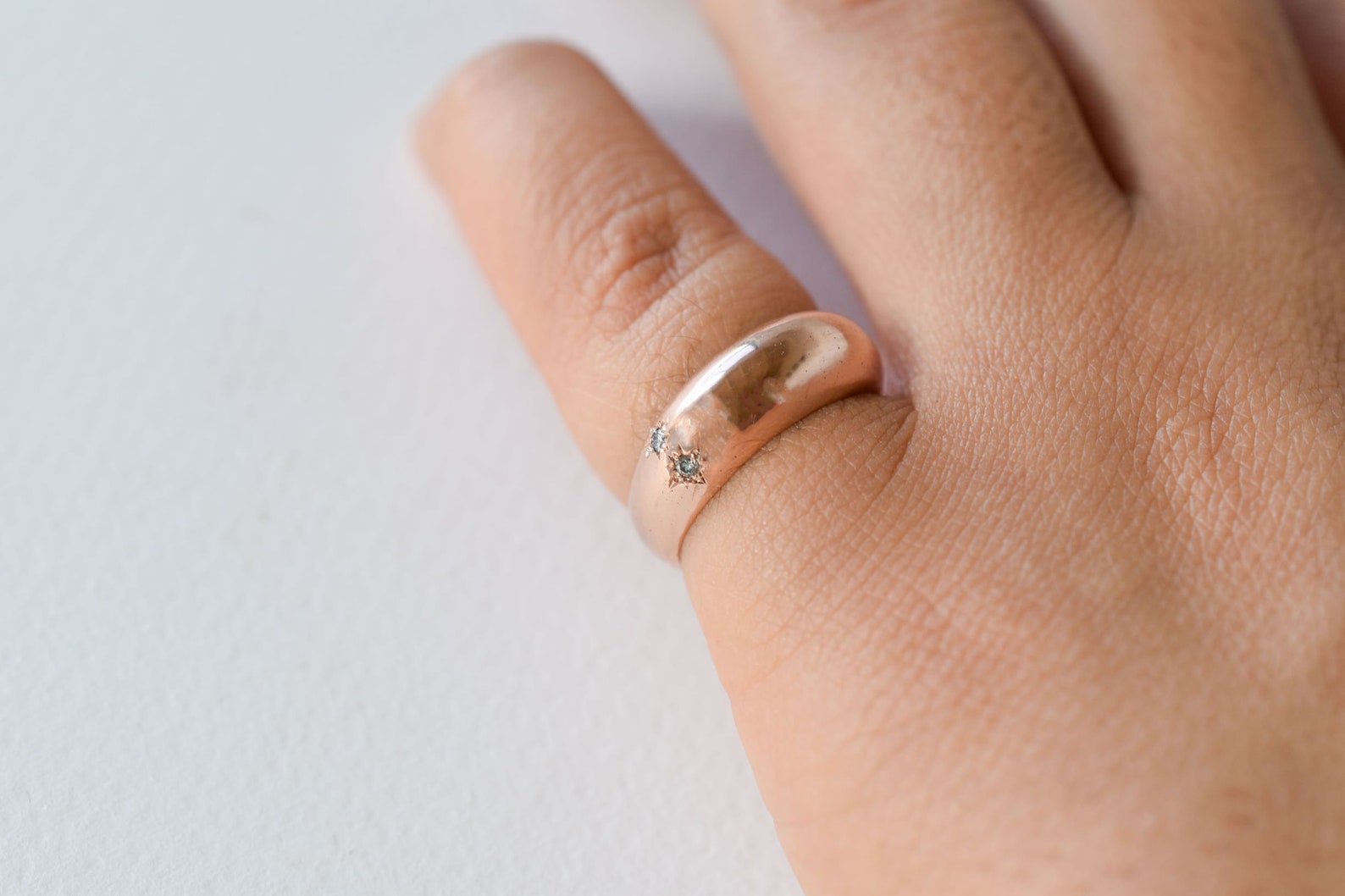 Gold Pinky Ring Star Diamond Gold Ring Chunky Ring Thick - Etsy