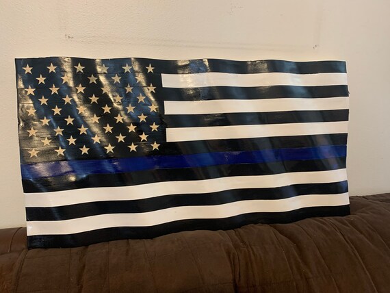 Wavy Blue Line Flag | Etsy