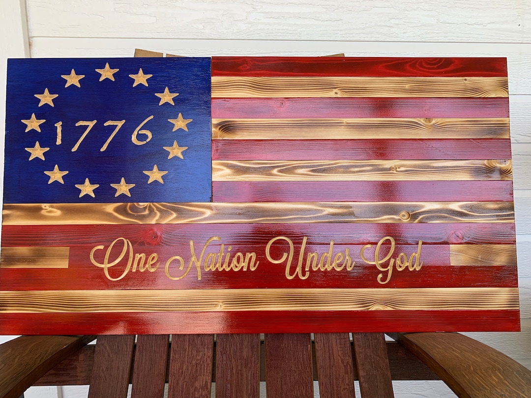 1776, 1776 Wood Flag, 1776 Wooden Flag, One Nation Under God, New House ...