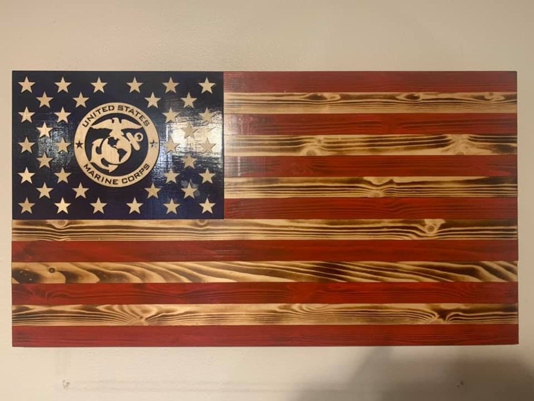 Handcrafted Marine Flag, Armed Services Flag, Marines, Custom Flags ...