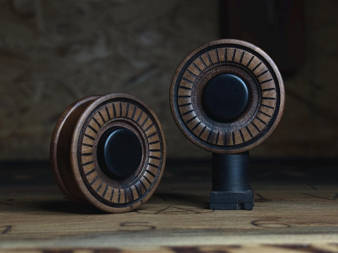 Wooden Plugs 40mm Walnut With Ebony Inlay - Etsy