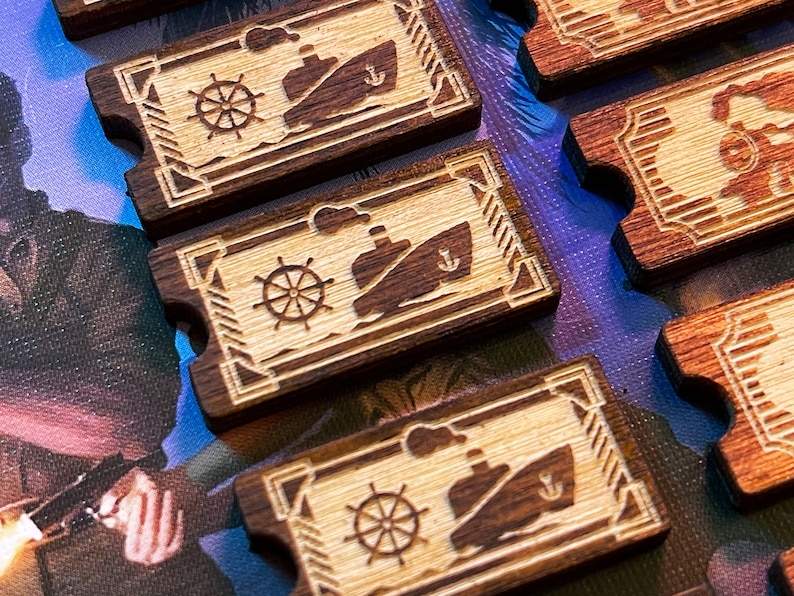 STRATA STRIKE | Eldritch Horror - Wooden Travel Tokens - Ship and Train ...