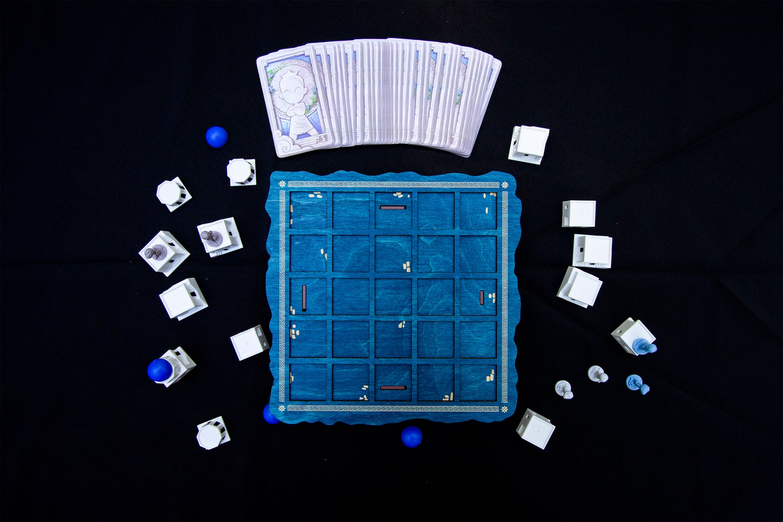 STRATA STRIKE | Santorini Game Board - Blue Stained Wood - Etsy
