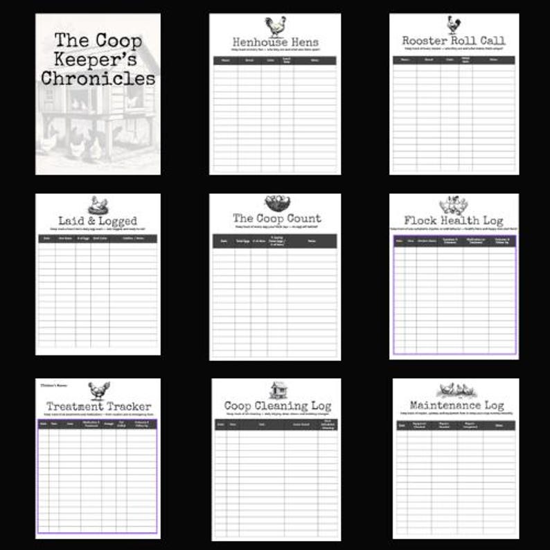 Printable Chicken Coop Log Bundle– Hen & Egg Tracking Sheets | Backyard ...