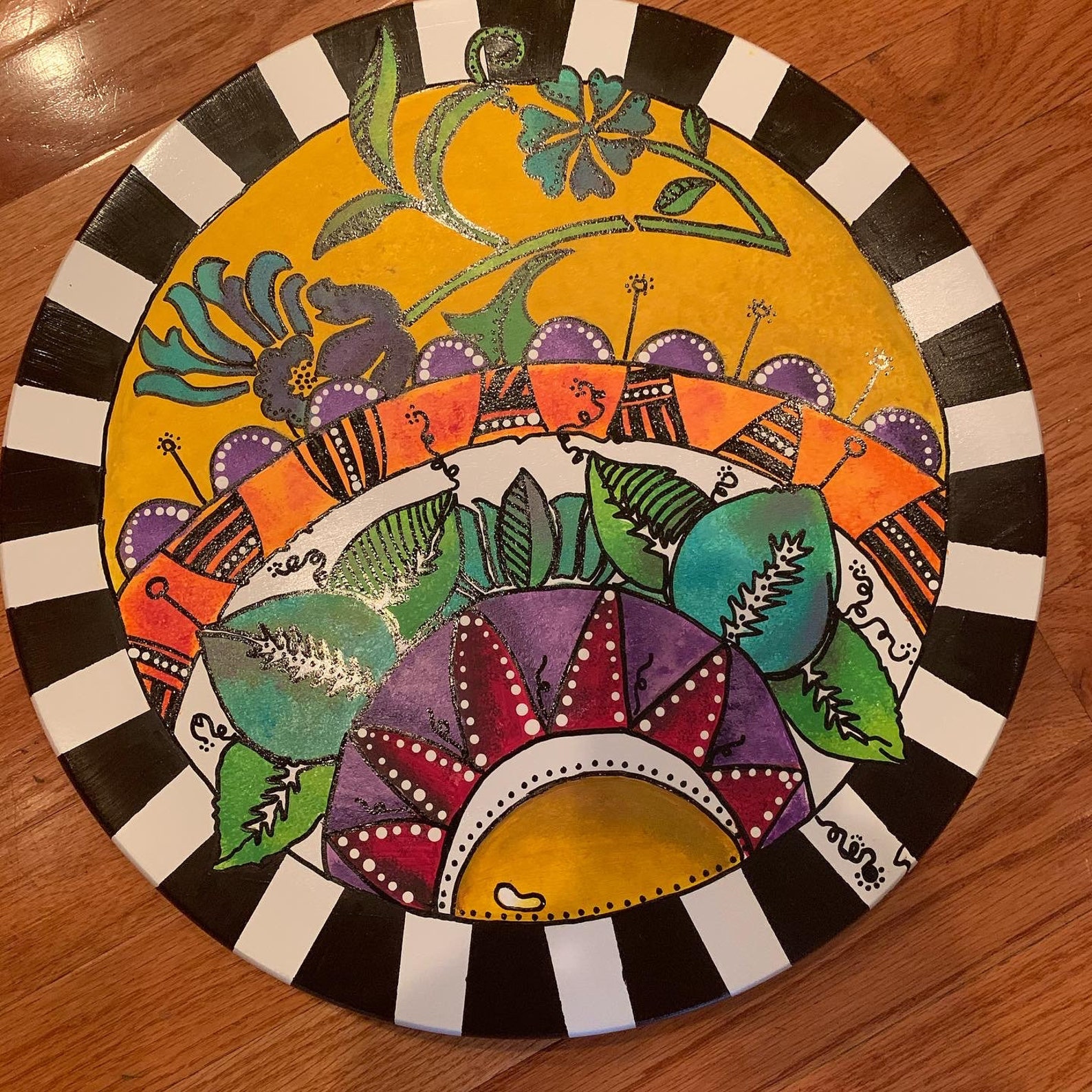 Whimsical, Hand Painted Lazy Susan, Personalized Painted Lazy Susan ...