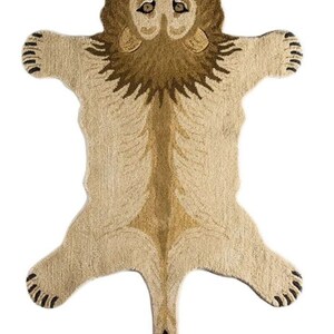 Lion Print Rug 100%wool Handtufted Rug for Home Living Kids - Etsy