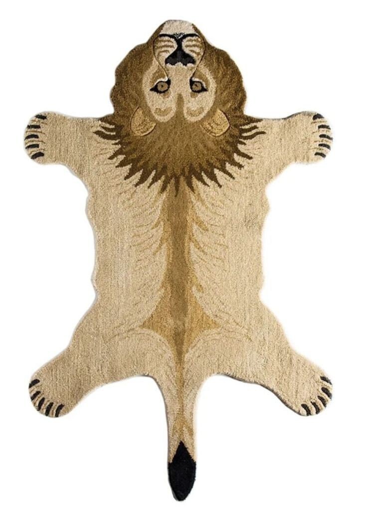 Lion Print Rug 100%wool Handtufted Rug for Home Living Kids - Etsy