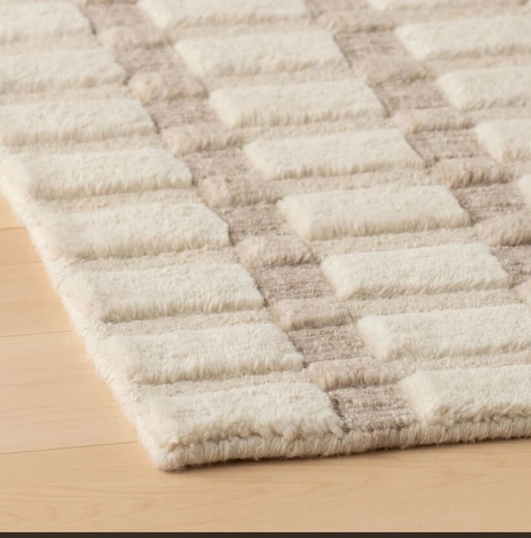 Area Rug Loop Cut Hand-tufted 100% Wool Handmade Carpet for Home ...
