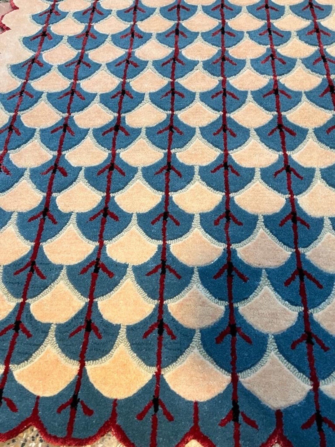 Hand Tufted Flower Wool Area Rug Hand Tuft Tufted Wool Rug 5x8 6x9 7x10 ...