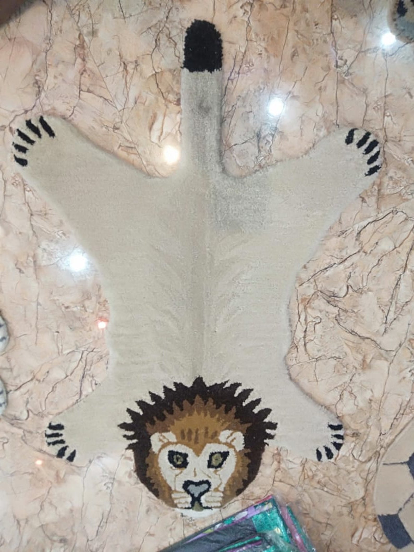 Lion Print Rug 100%wool Handtufted Rug for Home Living Kids - Etsy