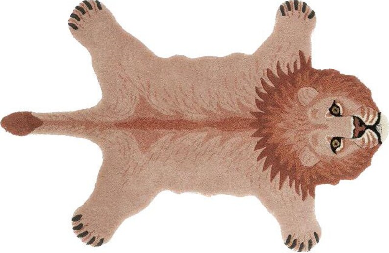 Lion Print Rug 100%wool Handtufted Rug for Home Living Kids - Etsy