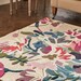 Pink Floral Rug Hand Tufted Wool Area Rug Hand Loop Cut Wool - Etsy