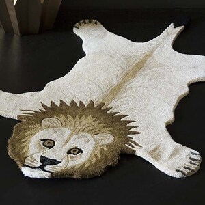 Lion Print Rug 100%wool Handtufted Rug for Home Living Kids - Etsy