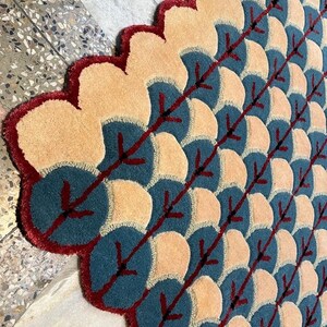 Hand Tufted Flower Wool Area Rug Hand Tuft Tufted Wool Rug 5x8 6x9 7x10 ...
