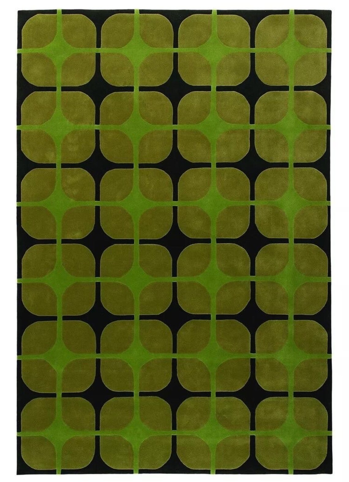 Green Loop Cut Rug Hand Tufted 100% Wool Area Rug Hand Made Rug 5x8 6x9 ...