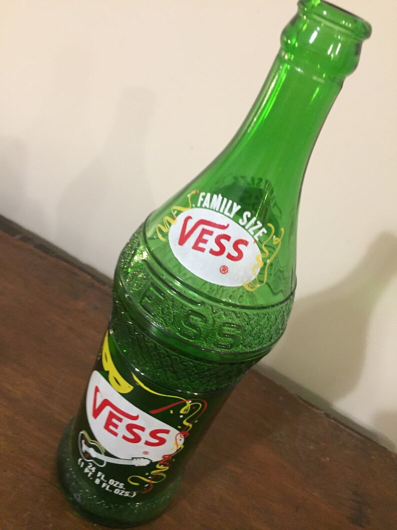 Green Vess Glass Bottle Family Size Vess Soda Rare Pop | Etsy