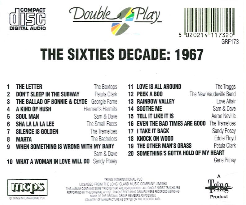 The Sixties Decade: 1967 (1995) - 20 Hits by the Original Artists - Etsy