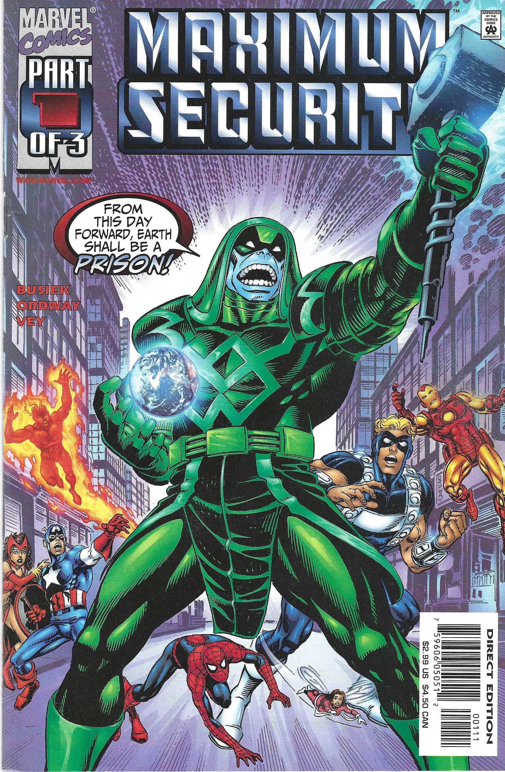 Maximum Security #1 of 3 (dec 2000) - Iron Man, Vision, Scarlet Witch ...