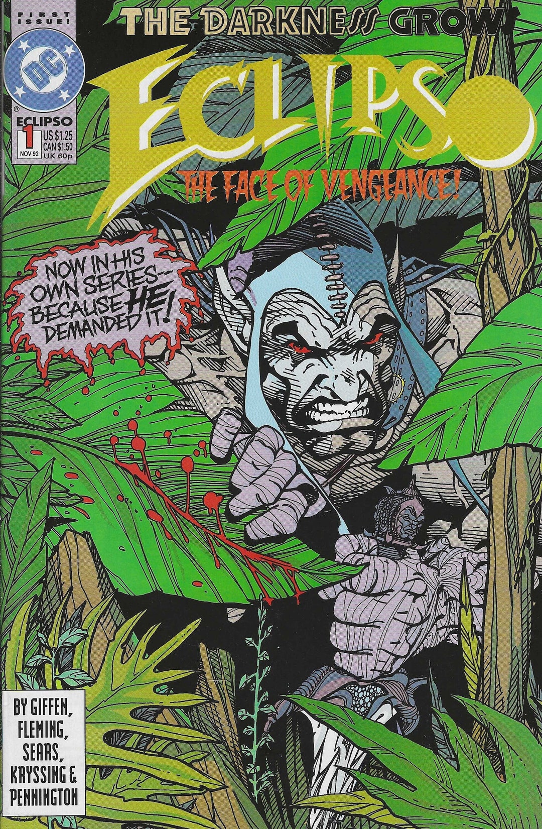 Eclipso #1 (nov 92) - the Face of Vengeance! - DC Comics - Etsy