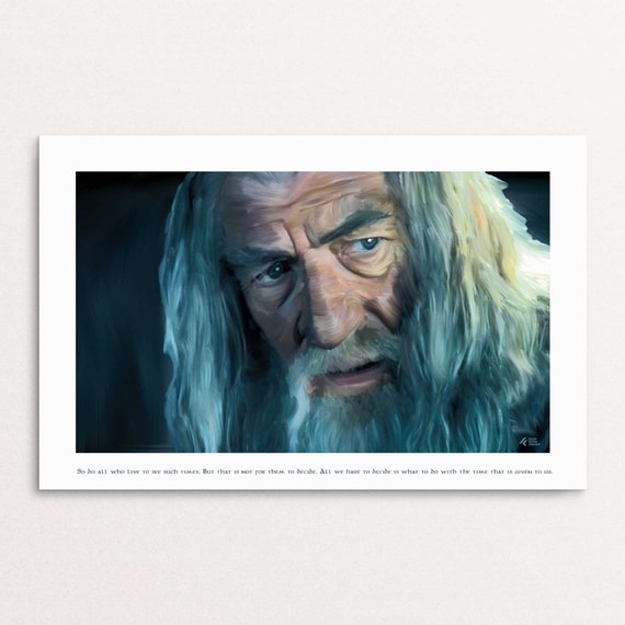 Wizards Wisdom Lord of the Rings Poster Gandalf art Middle | Etsy