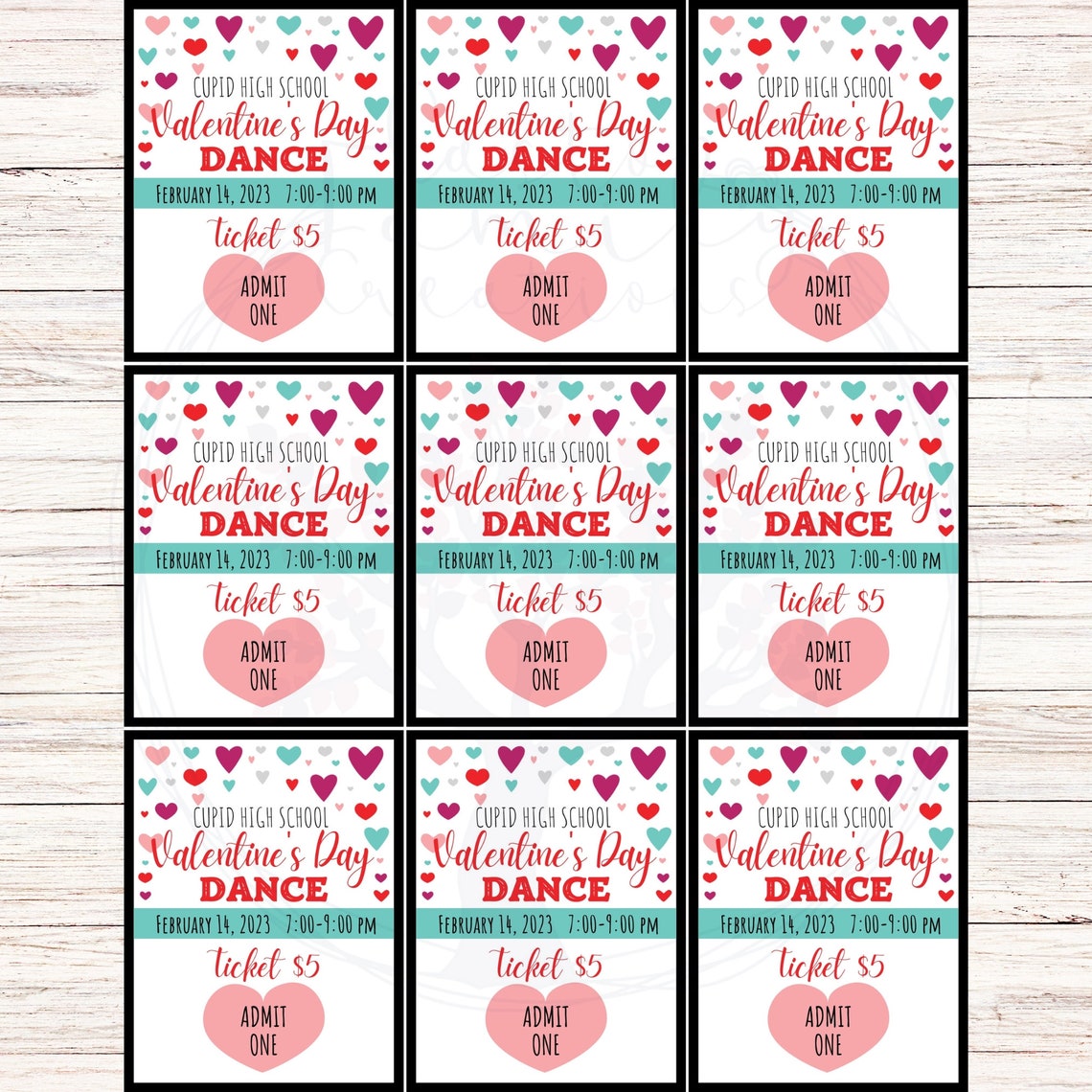 Valentines Day Dance Flyer Candygram Editable Canva Template Digital ...