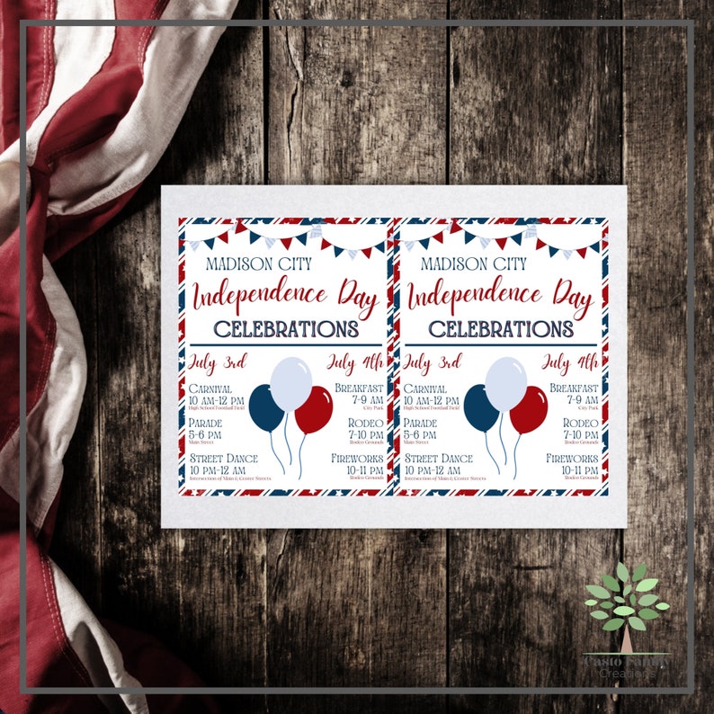 Editable Patriotic Flyer Template - 4th of July - Independence Day ...