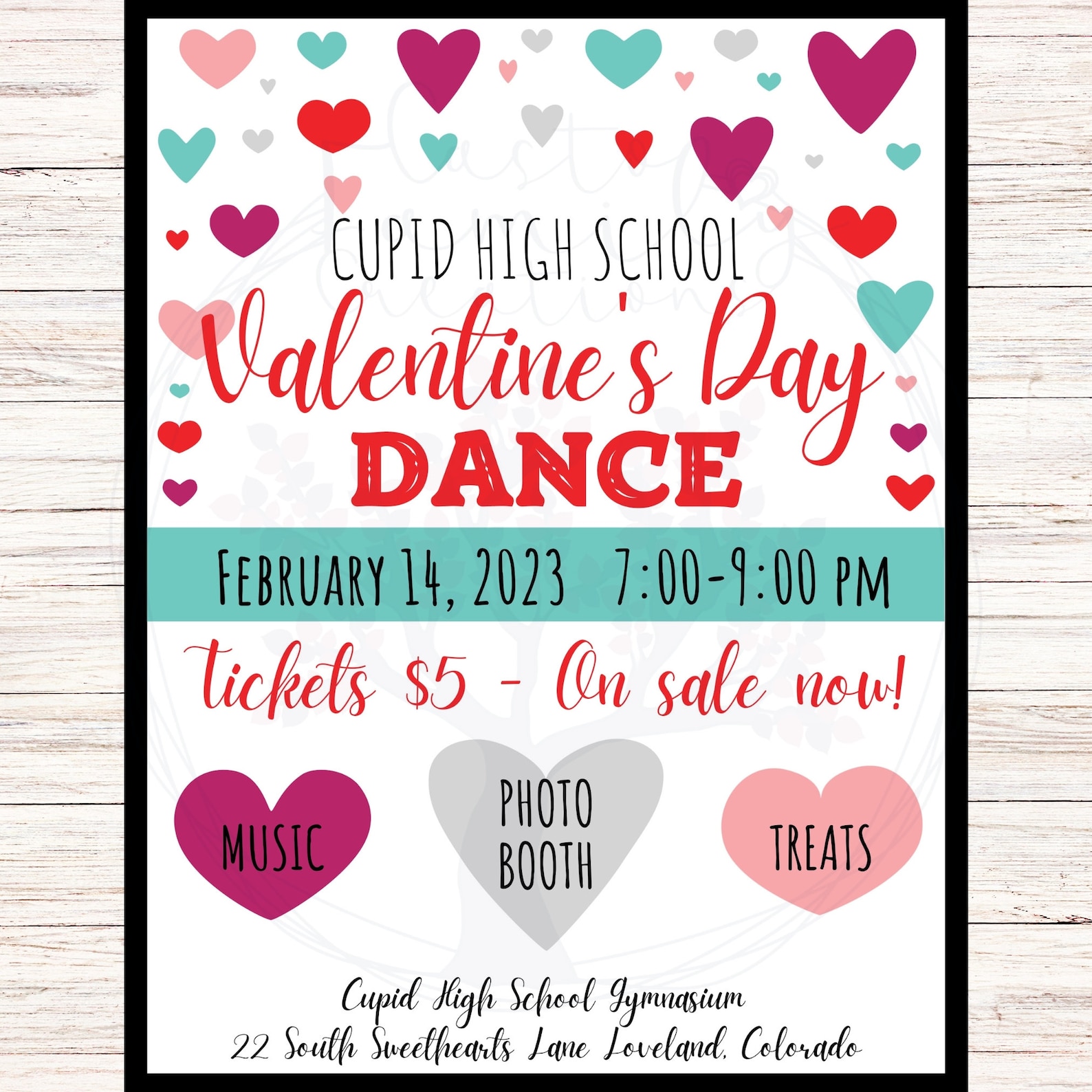 Valentines Day Dance Flyer Candygram Editable Canva Template Digital ...