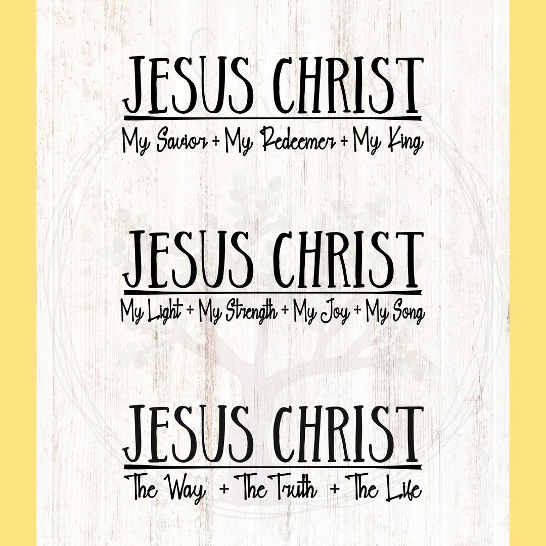 Jesus Christ Names Titles SVG PNG Cutting Machines Christian - Etsy