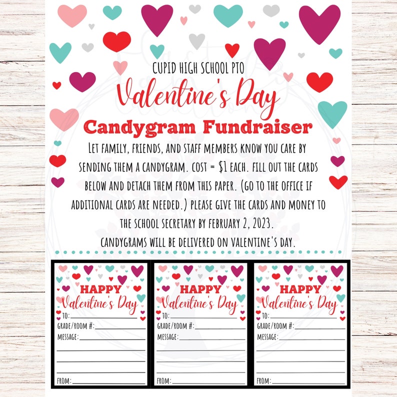 Valentines Day Dance Flyer Candygram Editable Canva Template Digital ...