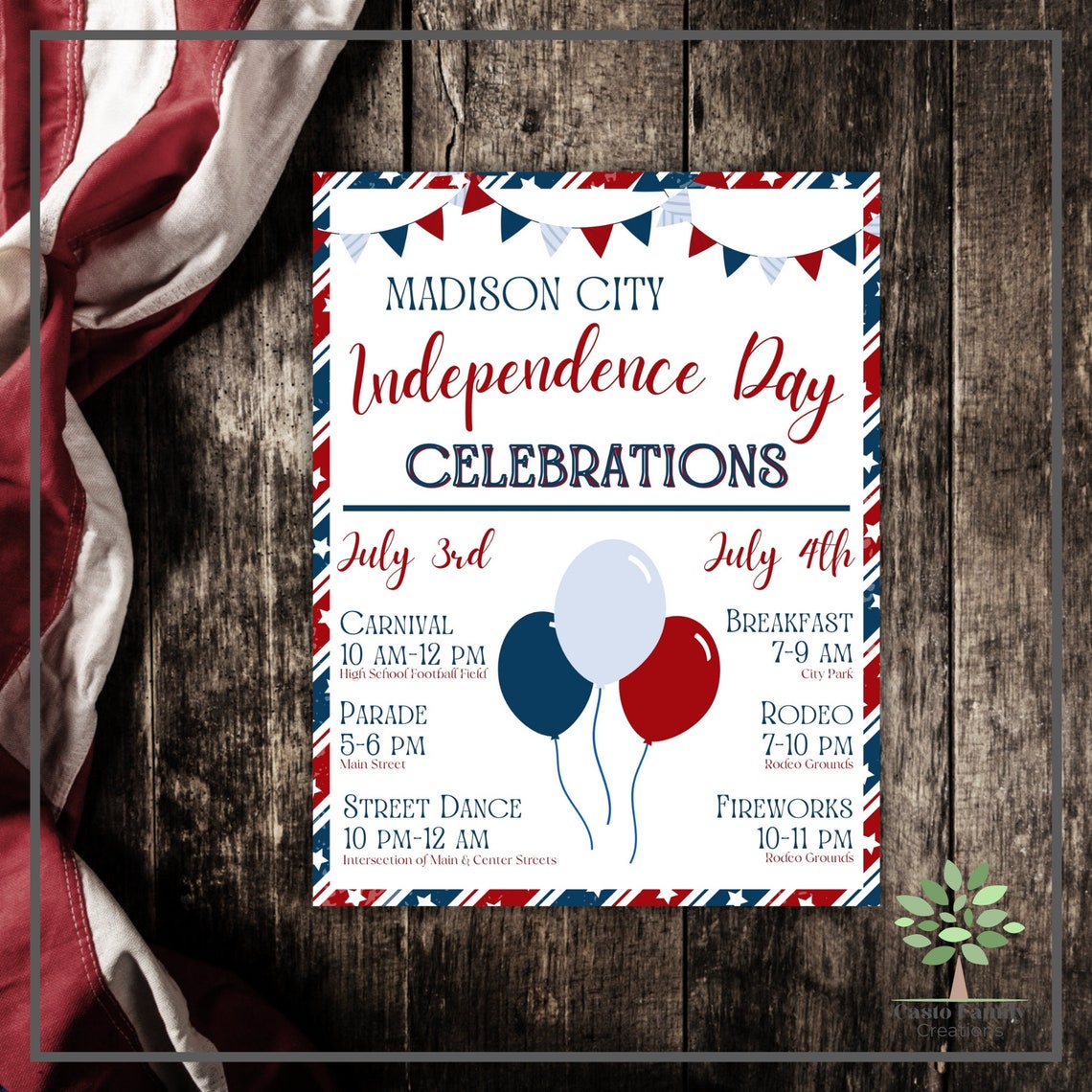 Editable Patriotic Flyer Template - 4th of July - Independence Day ...