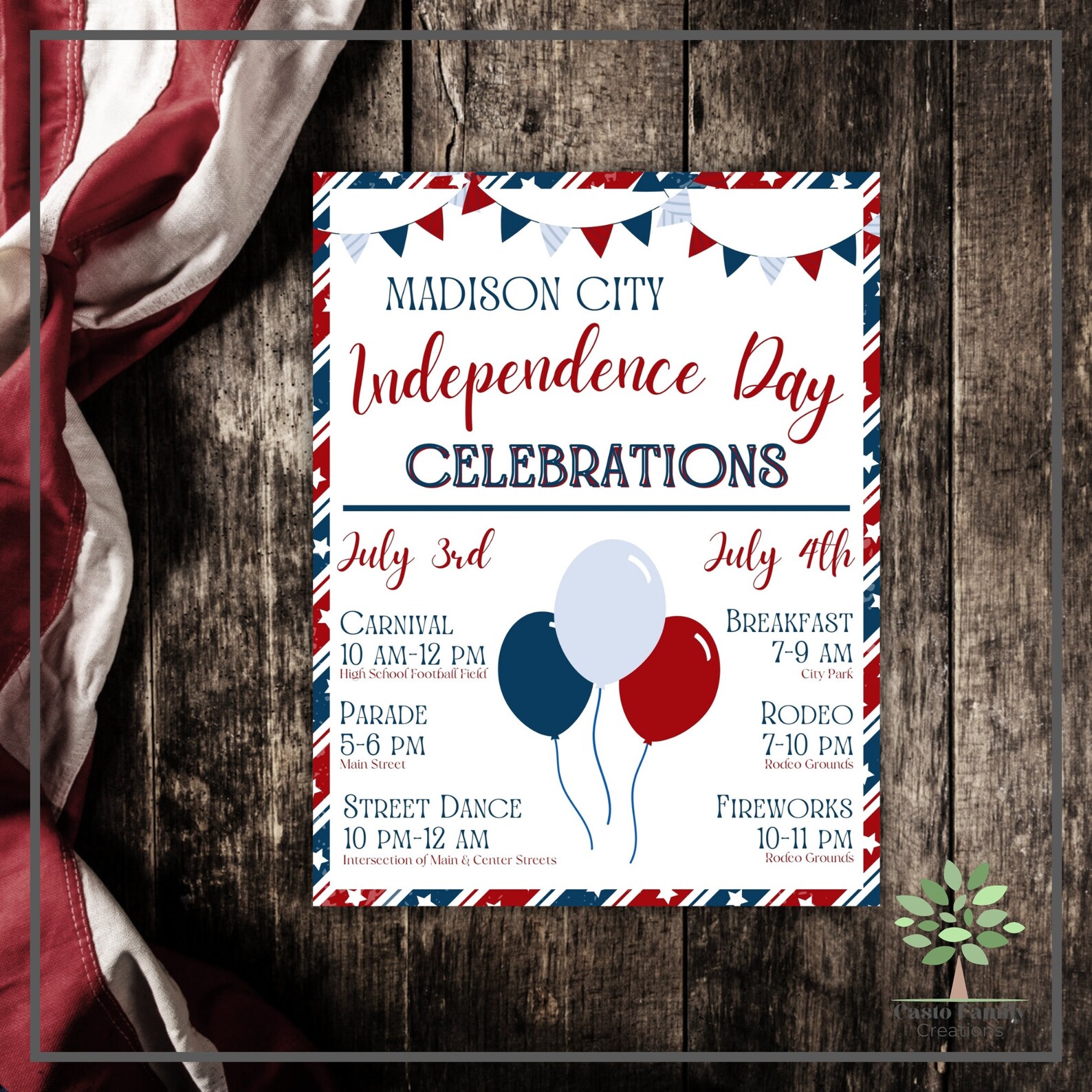 Editable Patriotic Flyer Template - 4th of July - Independence Day ...