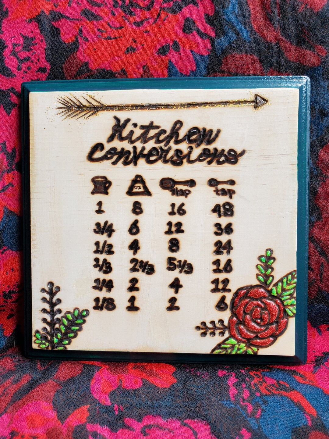 Wood Burned Kitchen Conversion Chart - Etsy