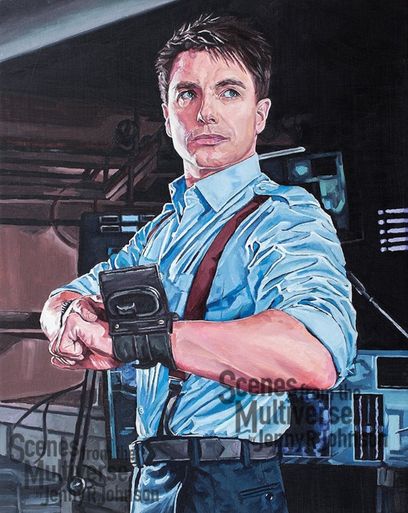 Captain Jack Harkness Doctor Who Torchwood Art Print John Barrowman Oil ...