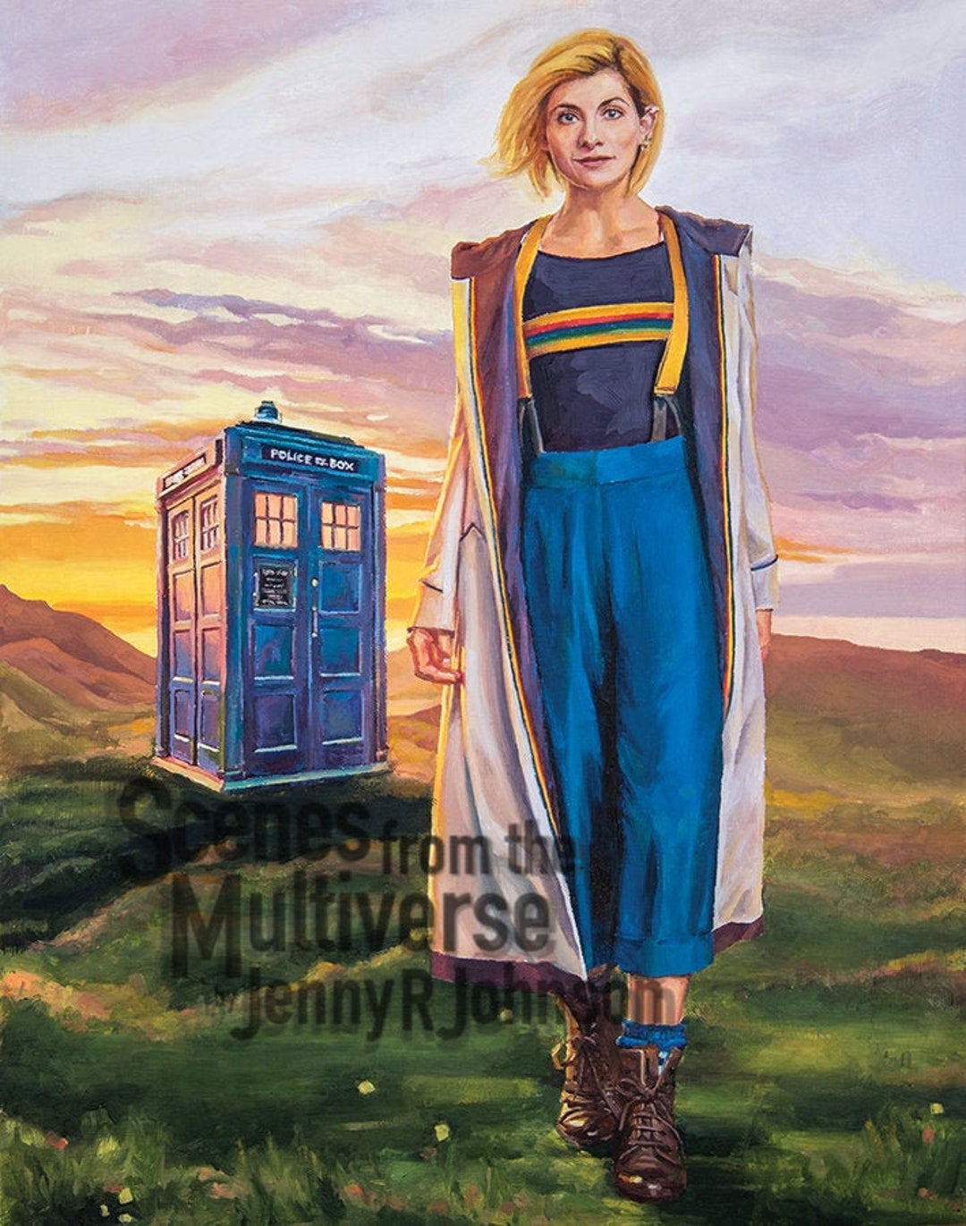 Doctor Who TARDIS Thirteenth Doctor Art Print - BBC Dr Who Tardis Oil ...
