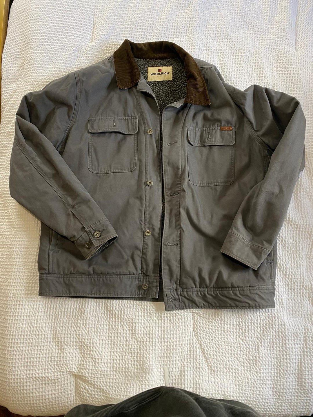 Woolrich the Drifter Jacket in Gray Size XL Canvas Work Sherpa Lined ...