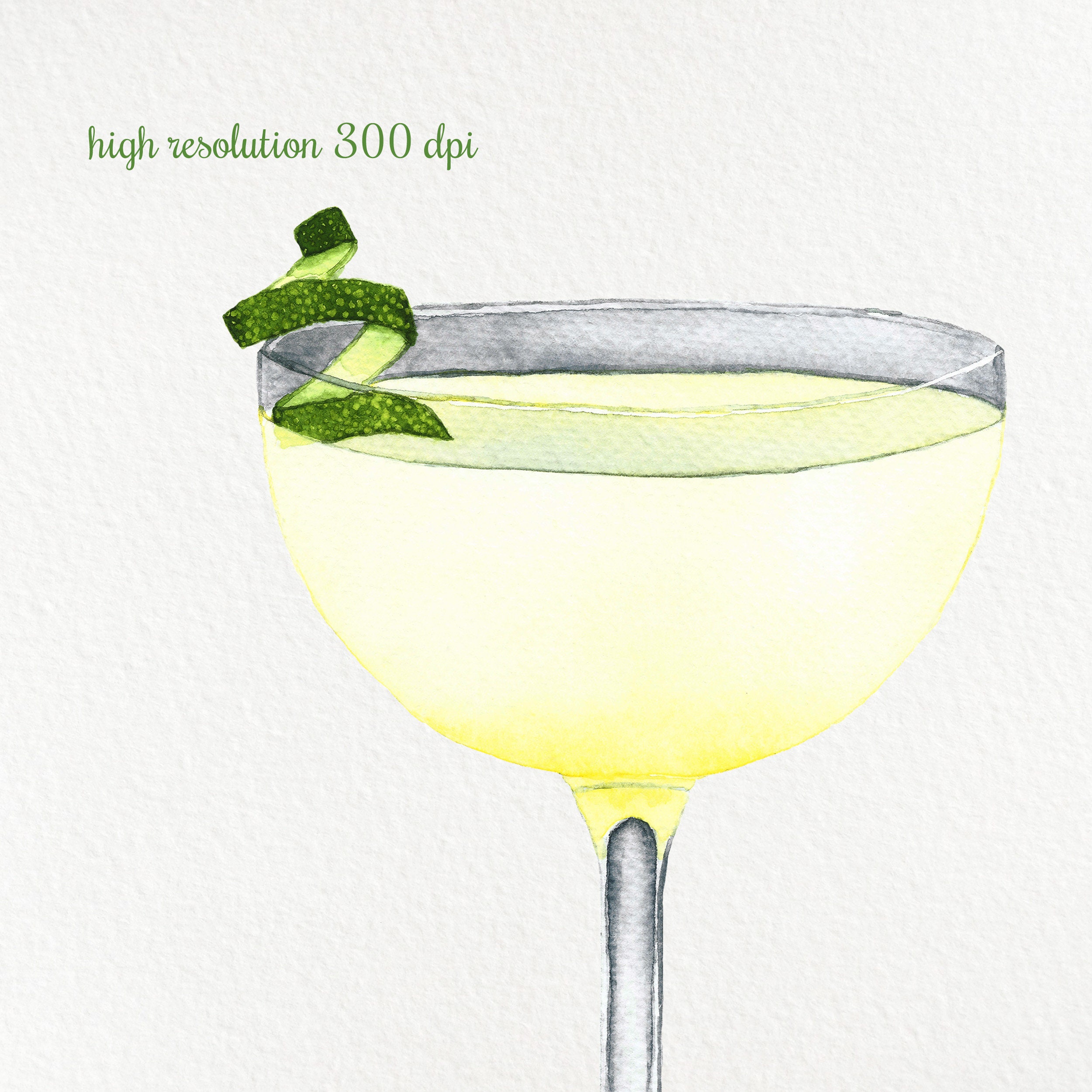 Gimlet Watercolor Printable Cocktail Illustration - Etsy