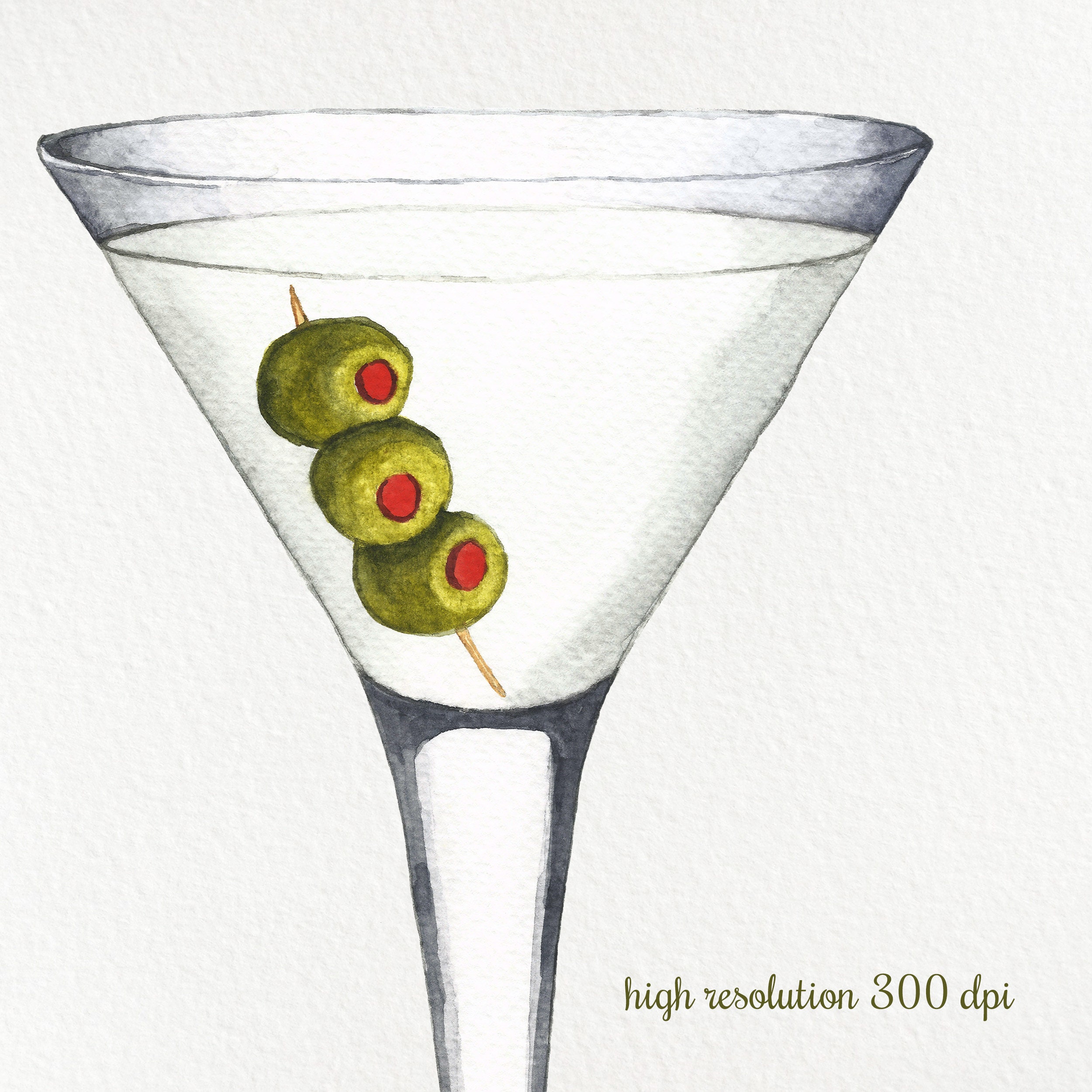 Martini Printable Watercolor Cocktail Illustration - Etsy