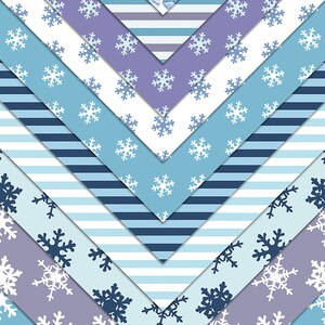 Winter Digital Paper Set Snowflake Scrapbooking Paper With - Etsy