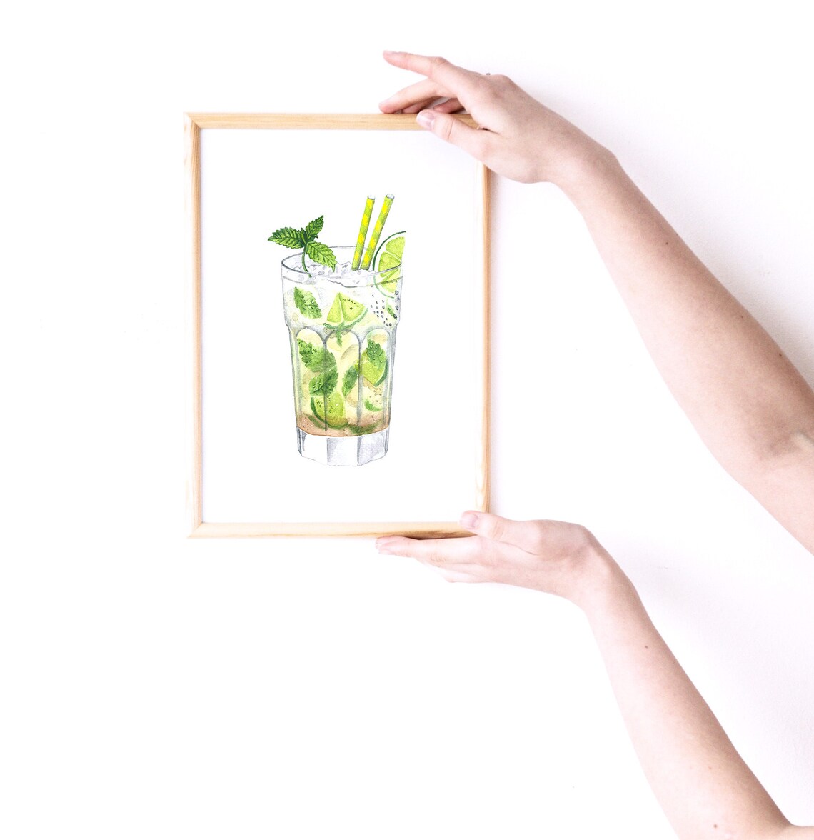 Mojito Printable Watercolor Cocktail Illustration - Etsy