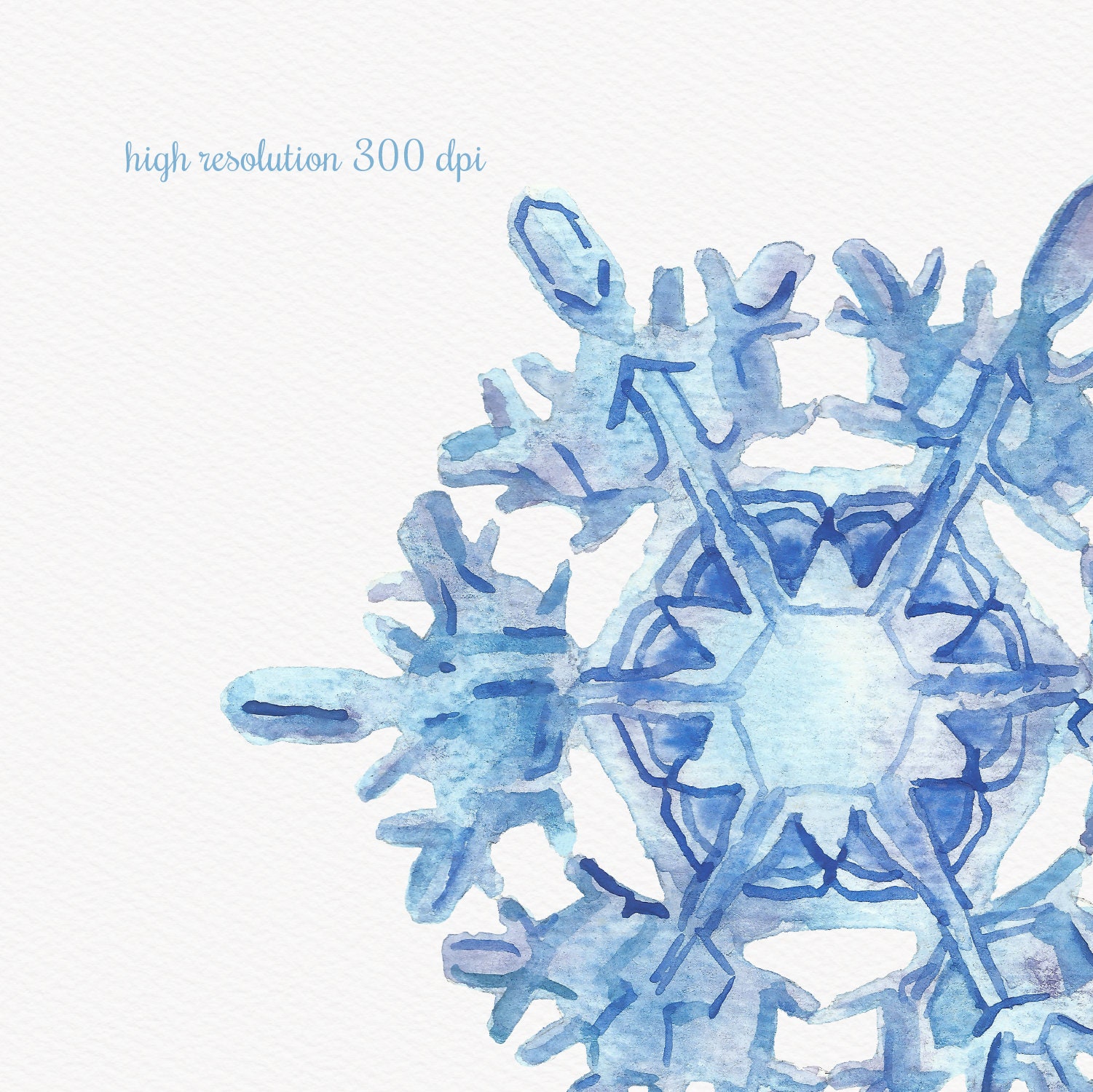 Watercolor Snowflakes Clipart Set, Hand Painted Winter Illustration ...